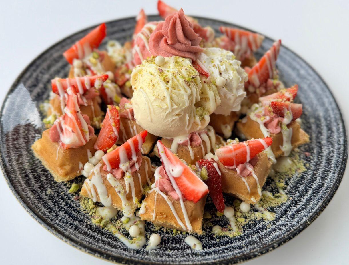 White Chocolate & Strawberry Waffle Bites (NEW) - Uptown Square